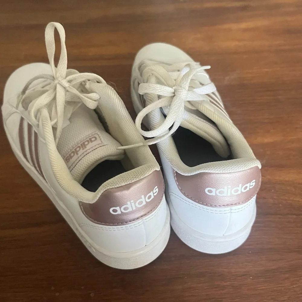 adidas | Shoes | Adidas White And Pink Striped Sneakers | Poshmark